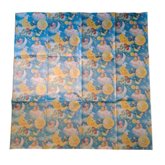 Party Supplies | Vintage Care Bears Wrapping Paper Sheet Your Baby Moon ...